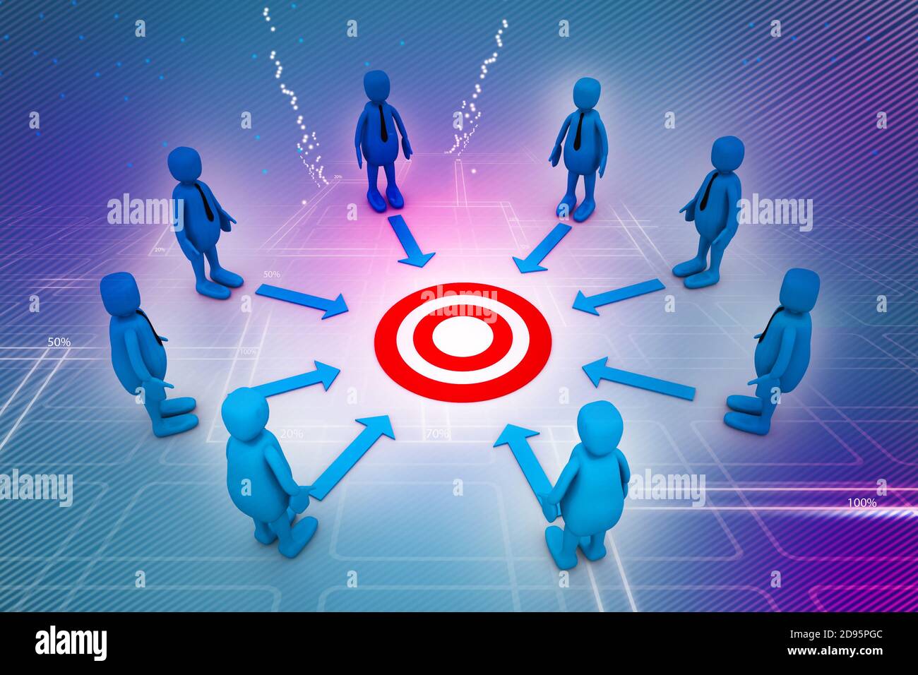 Team work target Stock Photo - Alamy