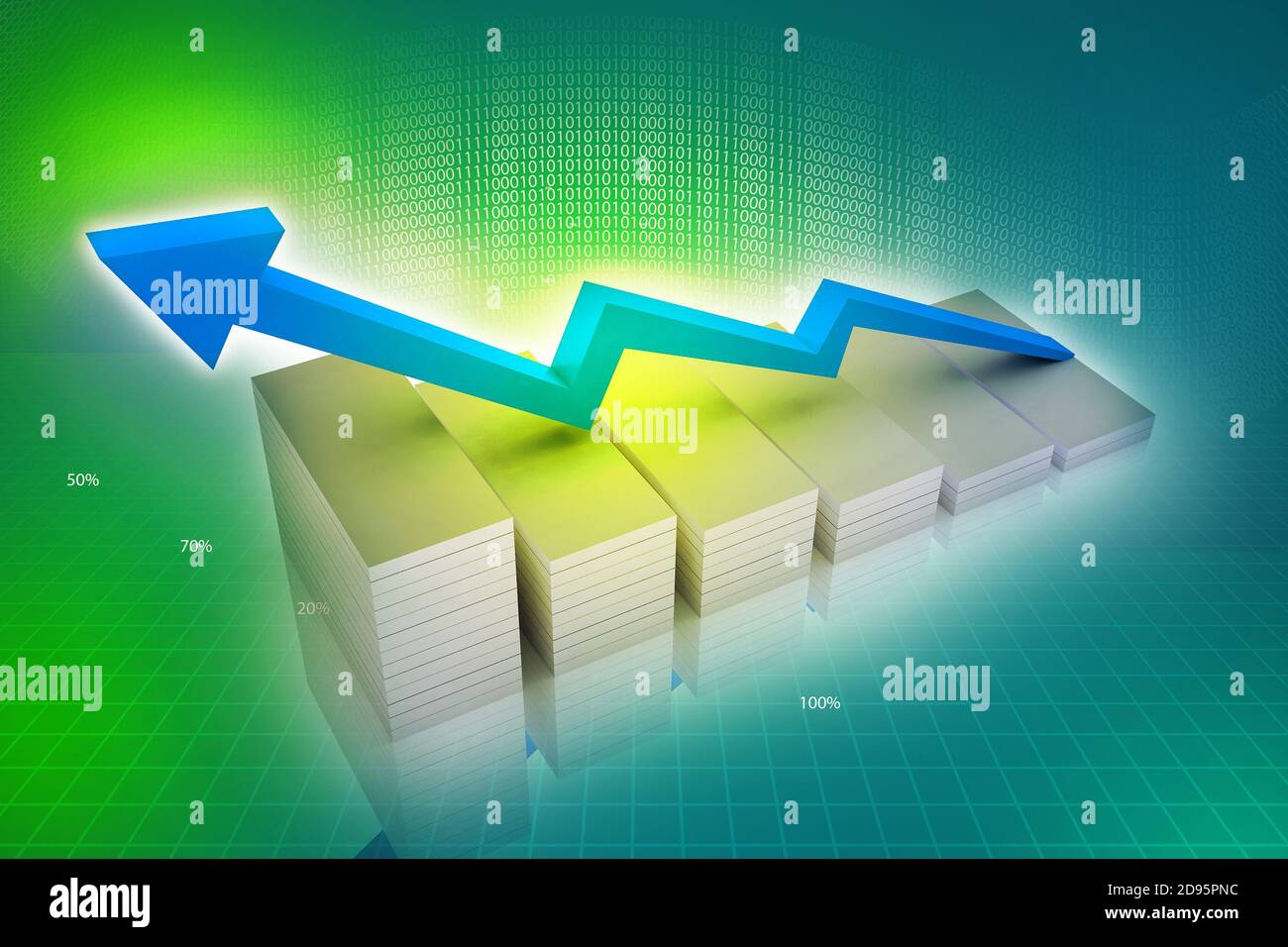 3d multi use business graph Stock Photo - Alamy