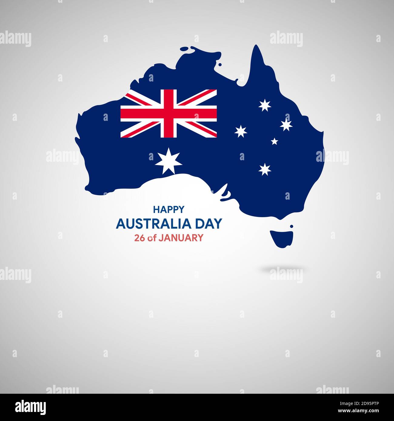Happy australia day card with map Free Vector Stock Photo - Alamy
