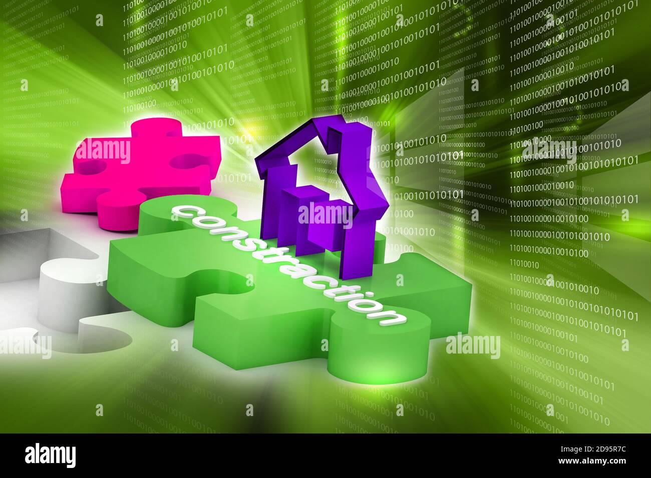 3d multi use construction puzzles in white background Stock Photo - Alamy