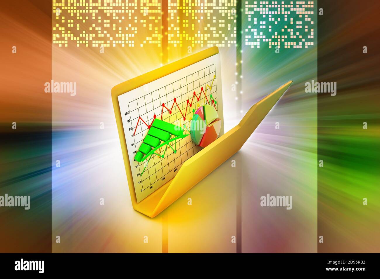 folder with diagram, chart, graph Stock Photo - Alamy