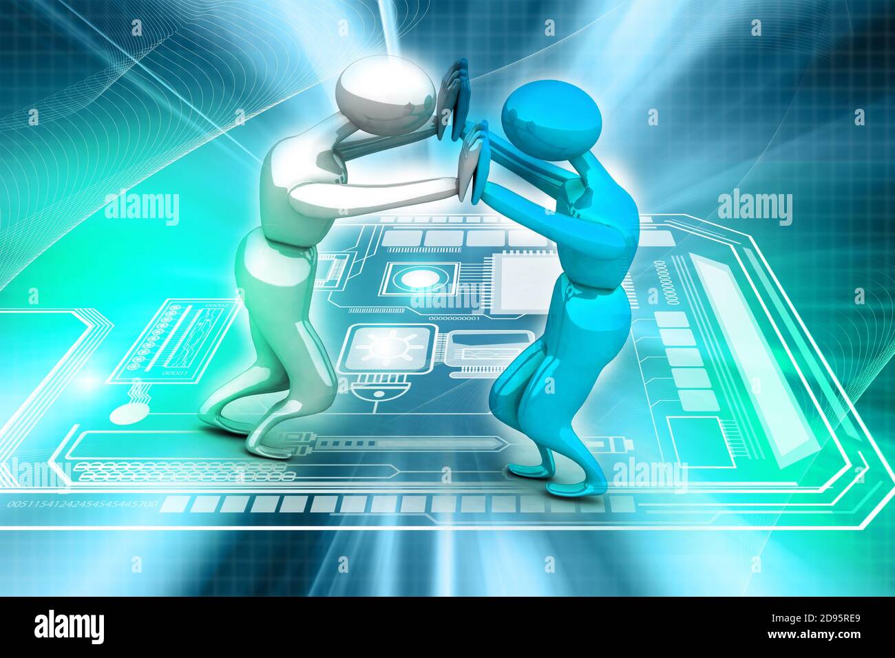 Strong defence. two person having on the fight Stock Photo - Alamy