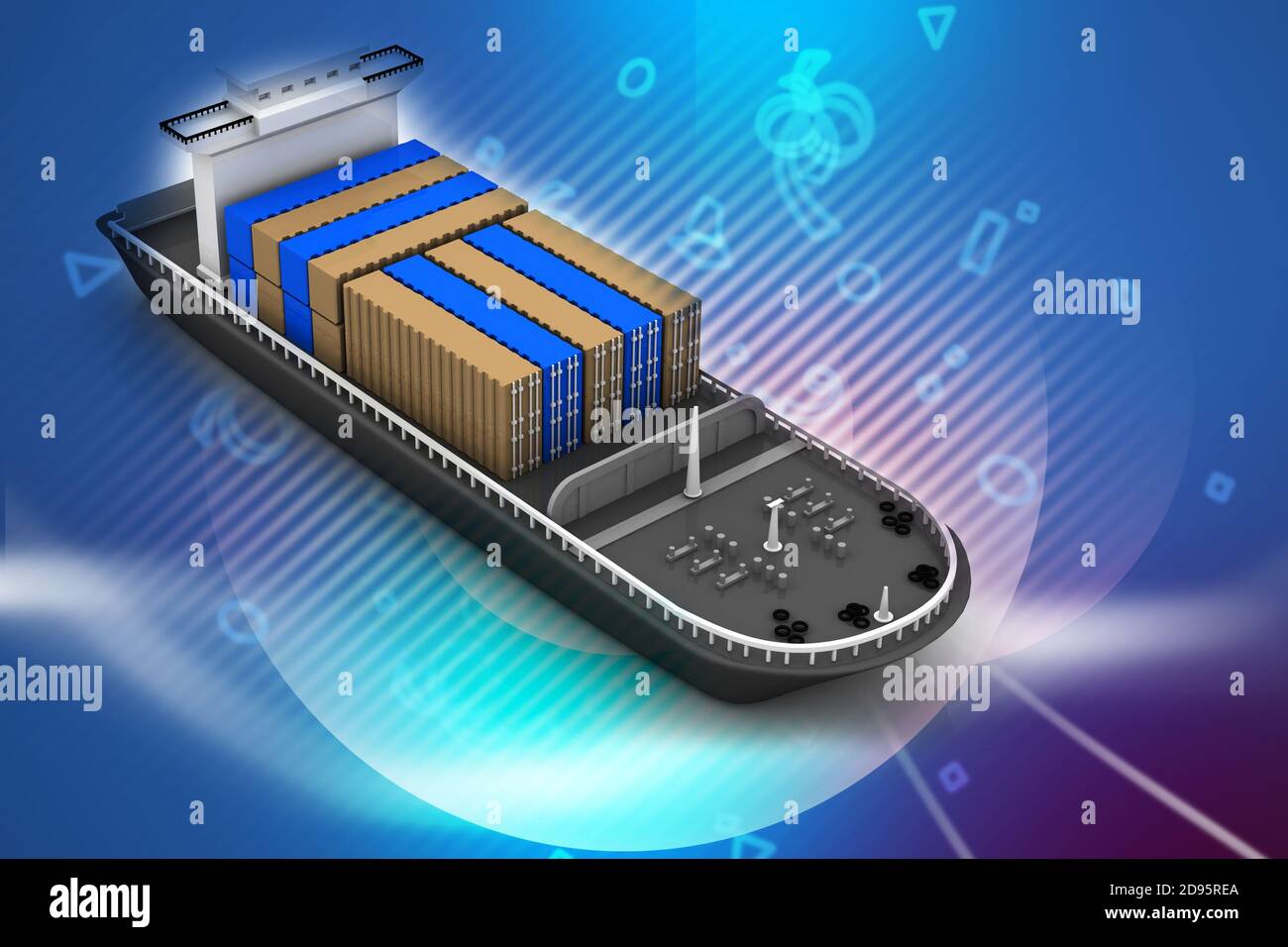 3d cargo ship Stock Photo - Alamy