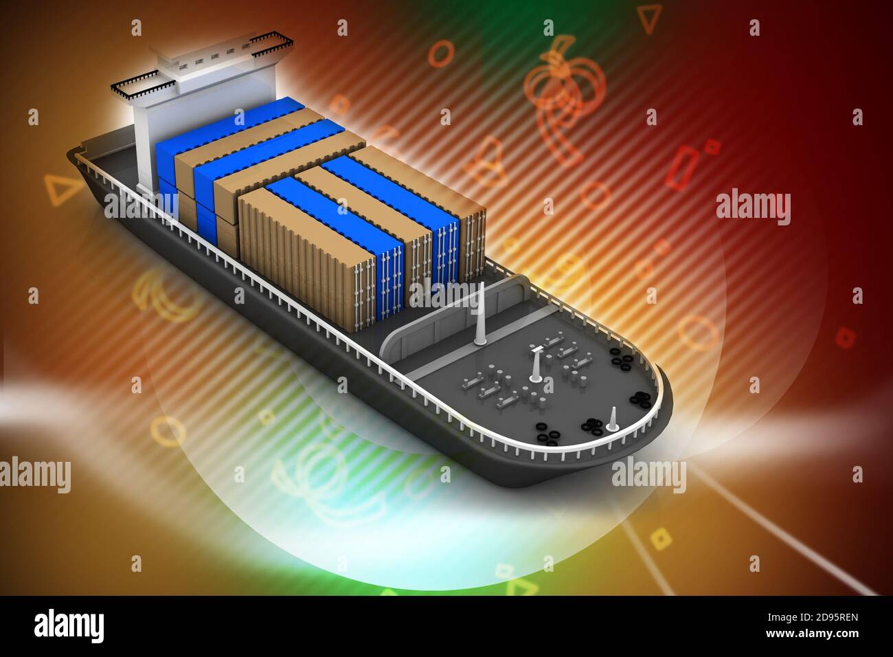 3d cargo ship Stock Photo - Alamy