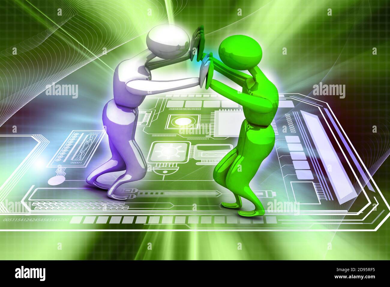 Strong defence. two person having on the fight Stock Photo - Alamy