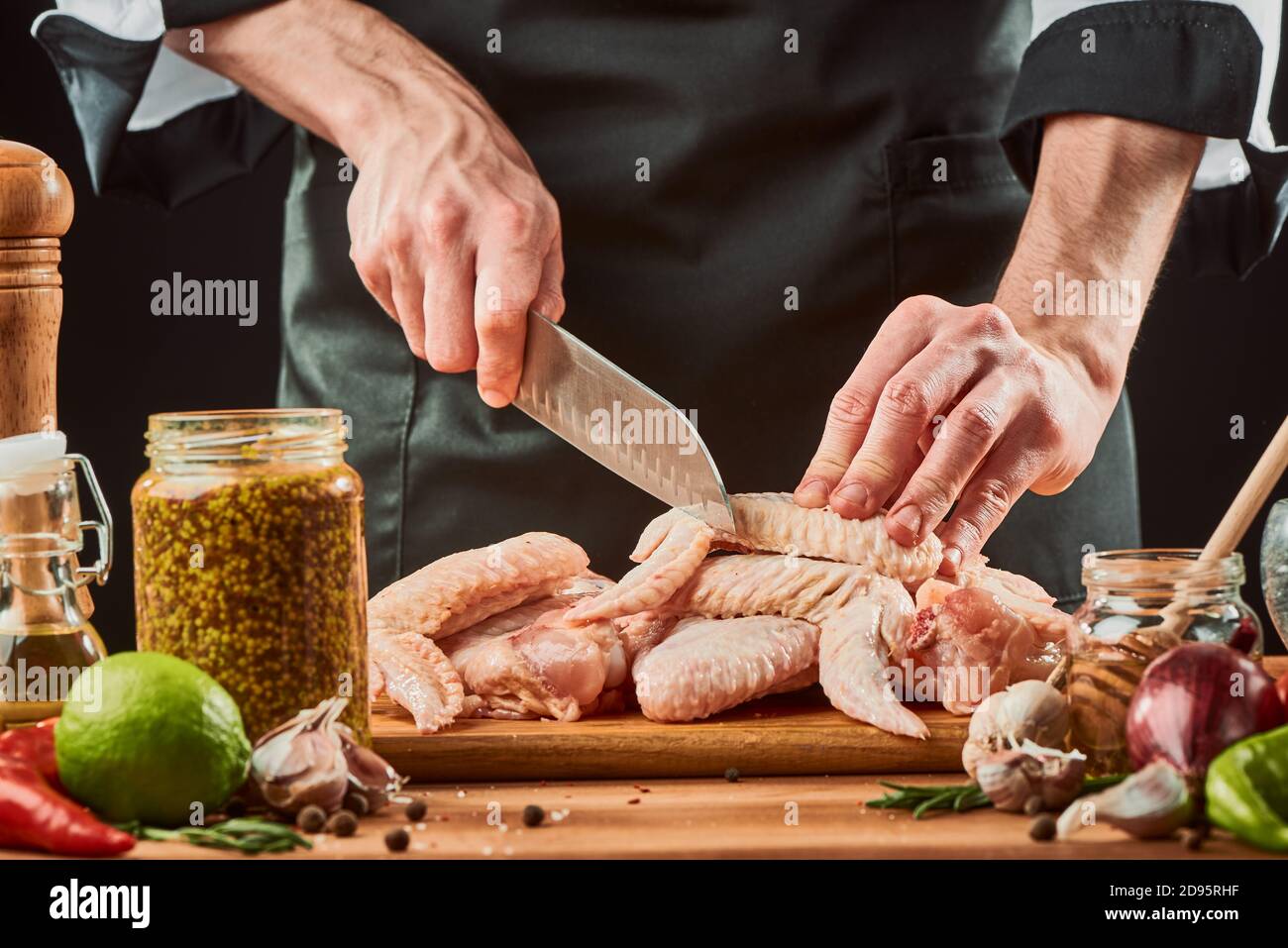 Cutting grill chicken meat knife hi-res stock photography and images ...