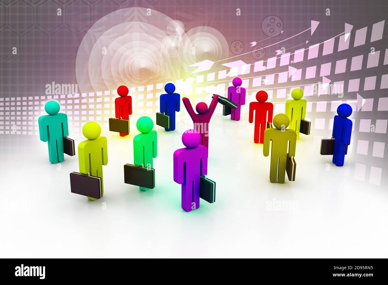 Strong team with leader Stock Photo - Alamy