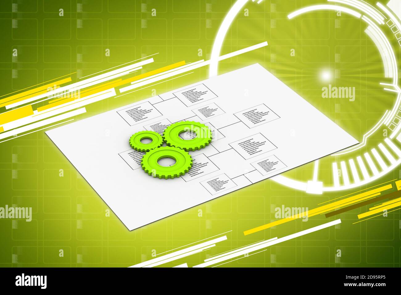 Flow Chart and gears Stock Photo - Alamy