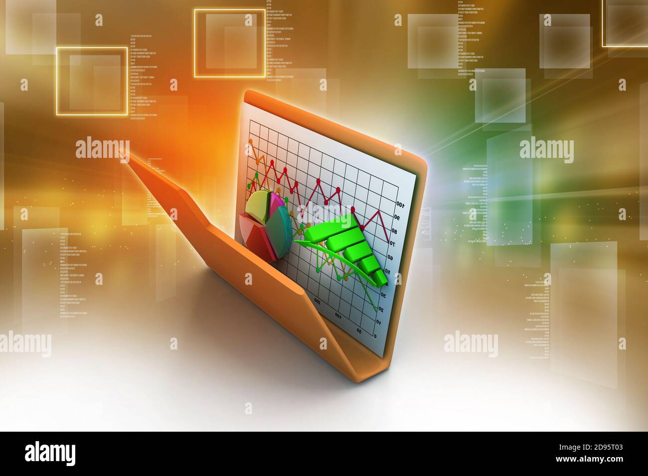 folder with diagram, chart, graph Stock Photo - Alamy