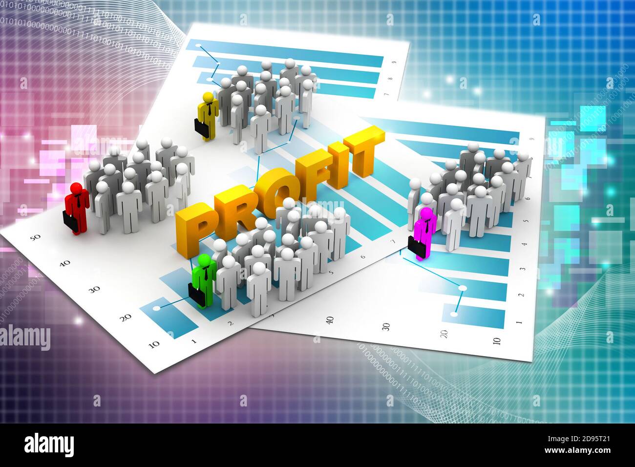 Business people with profit chart Stock Photo - Alamy