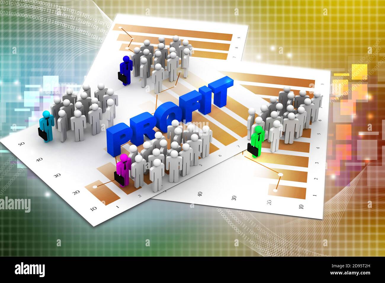 Business people with profit chart Stock Photo - Alamy