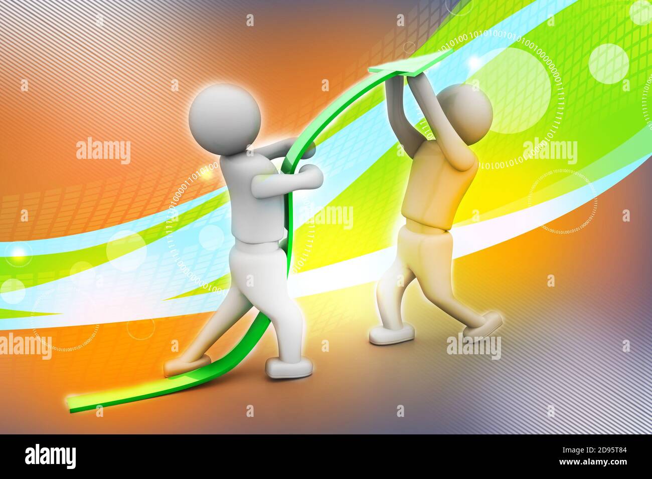 Growing business graph with people Stock Photo - Alamy