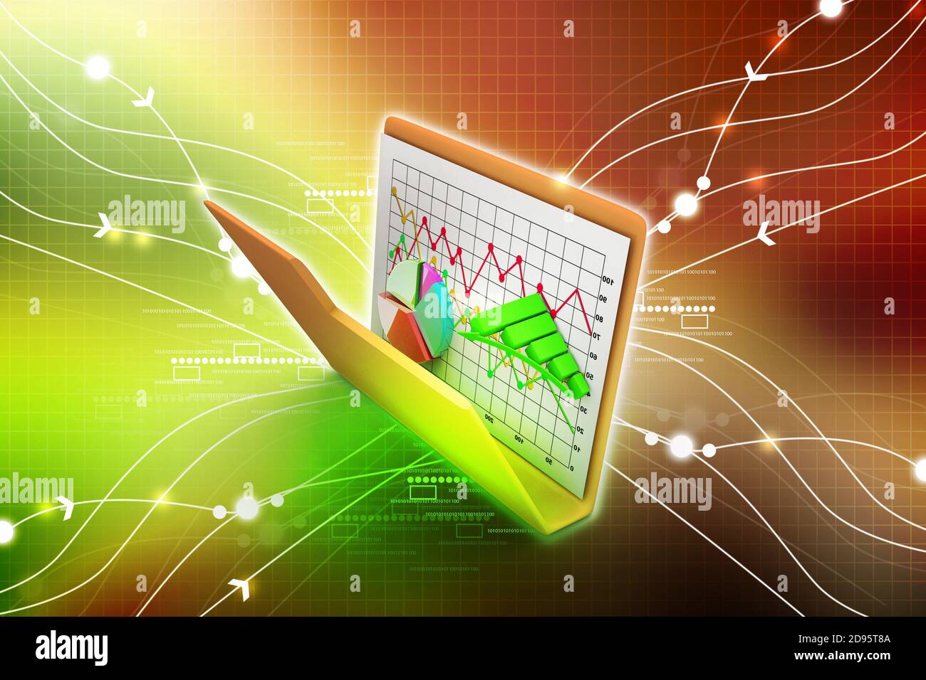 folder with diagram, chart, graph Stock Photo - Alamy
