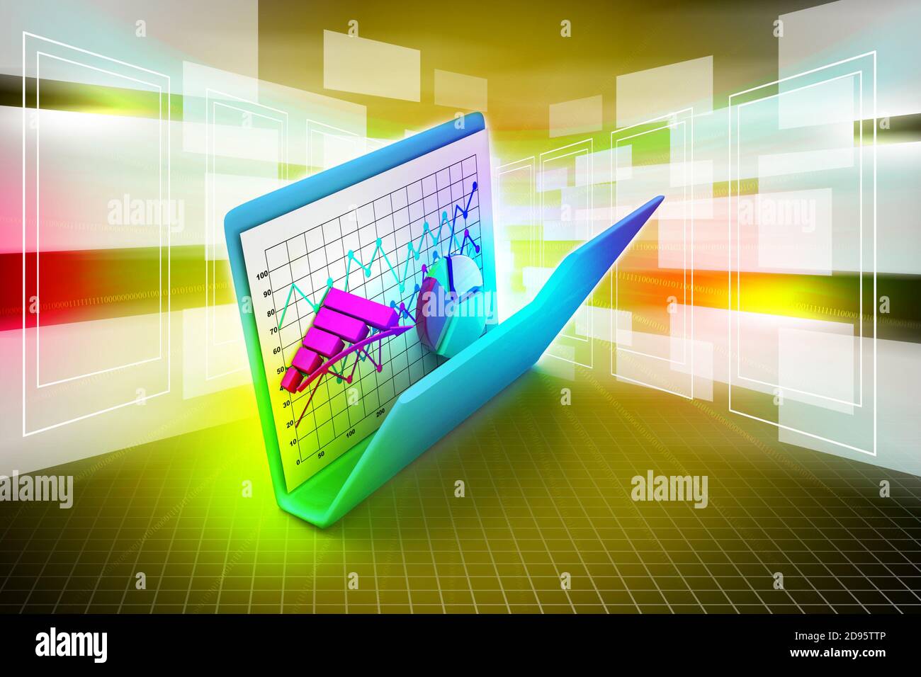 folder with diagram, chart, graph Stock Photo - Alamy