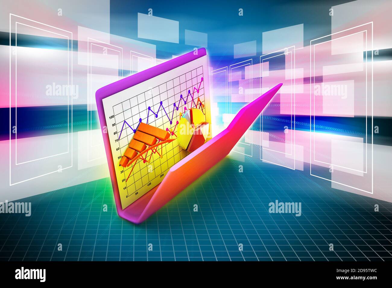 folder with diagram, chart, graph Stock Photo - Alamy