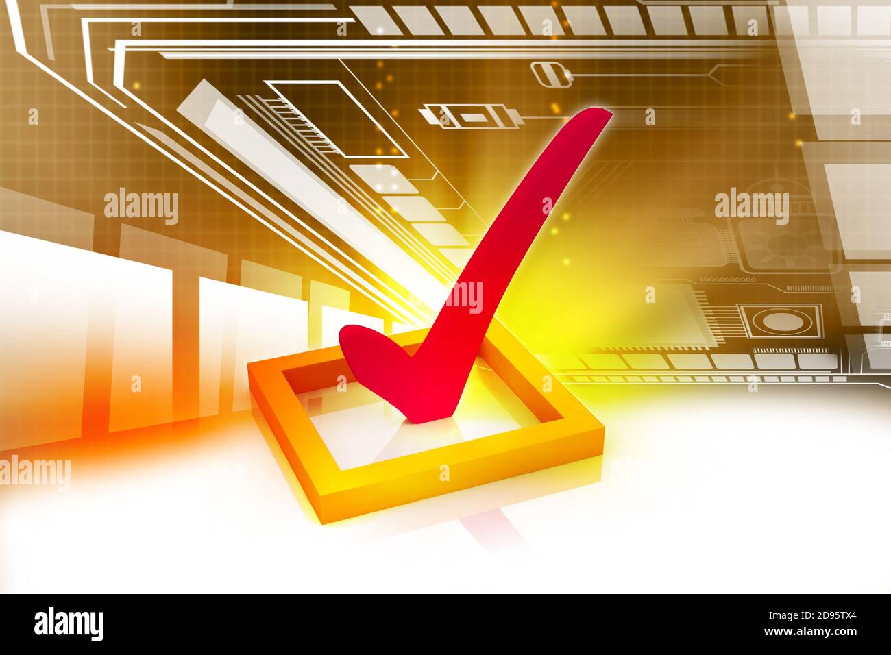 3d multi use check box with check Stock Photo - Alamy