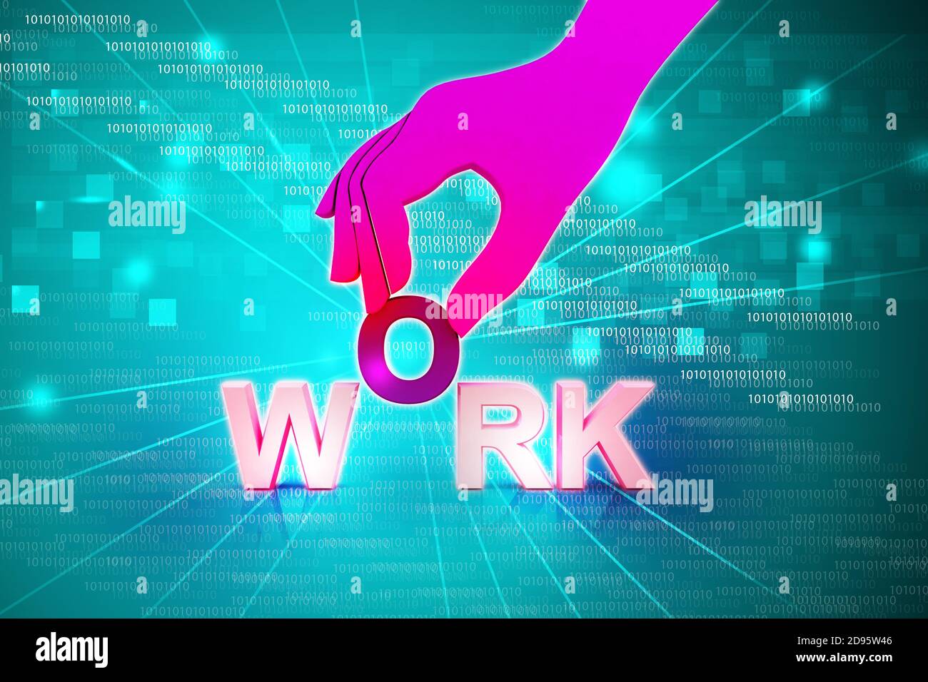 3d multi use work and hand in white background Stock Photo - Alamy