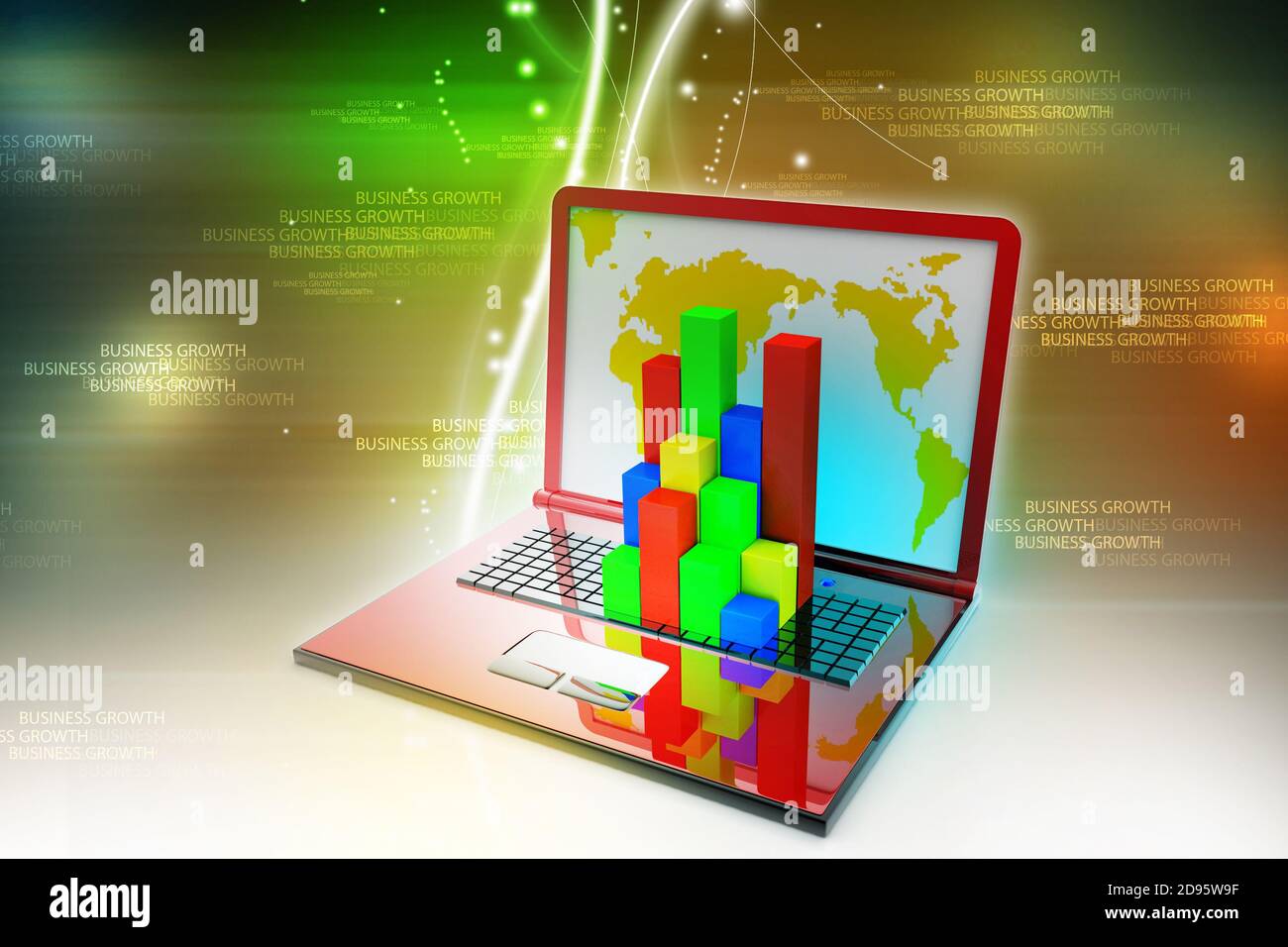 Graph in computer Stock Photo - Alamy