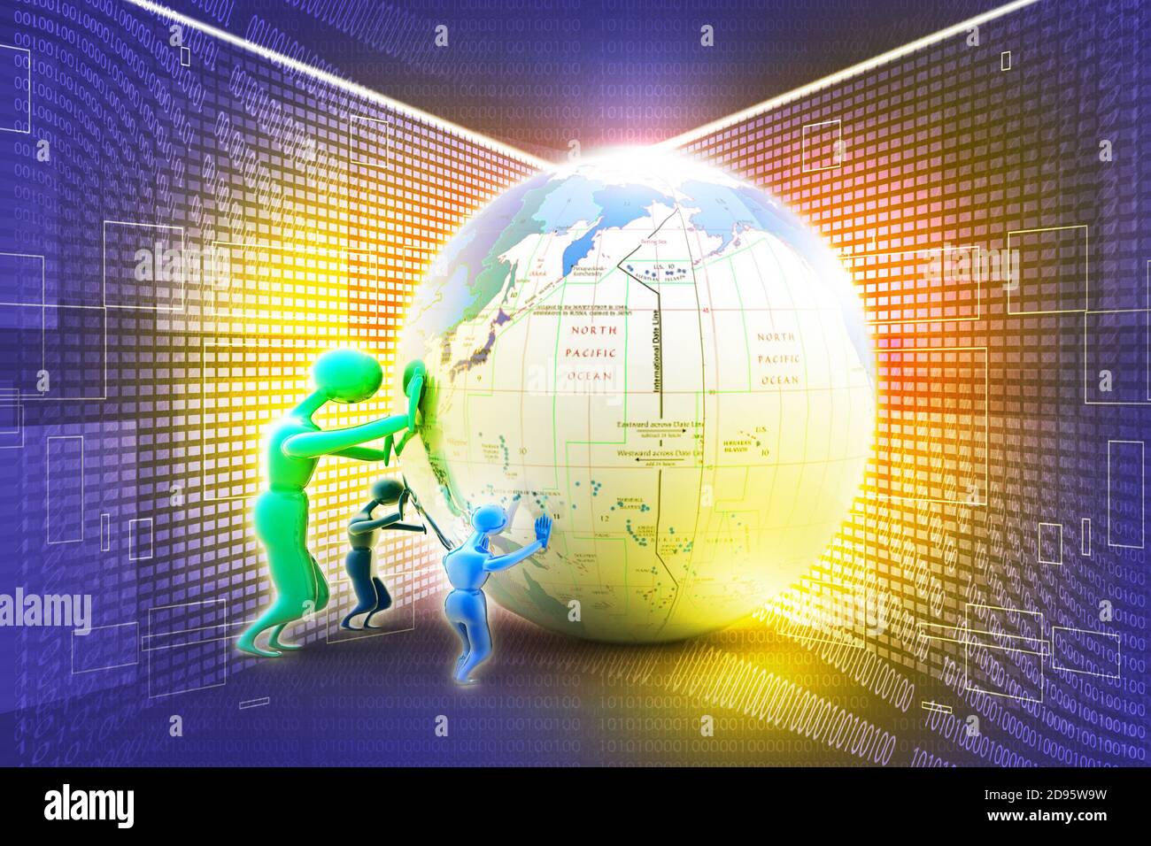 The strong persons push earth. Teamwork Business concept Stock Photo ...