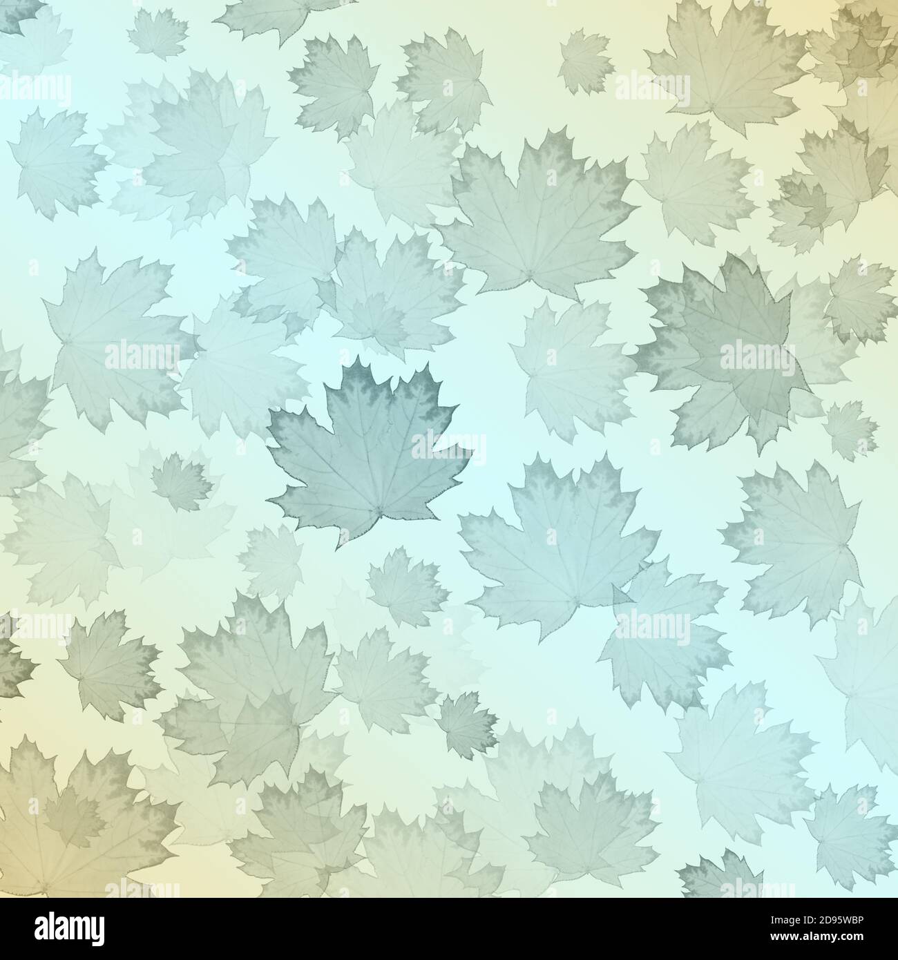 Autumn background with maple leaves, pastel colors, leaf outlines ...