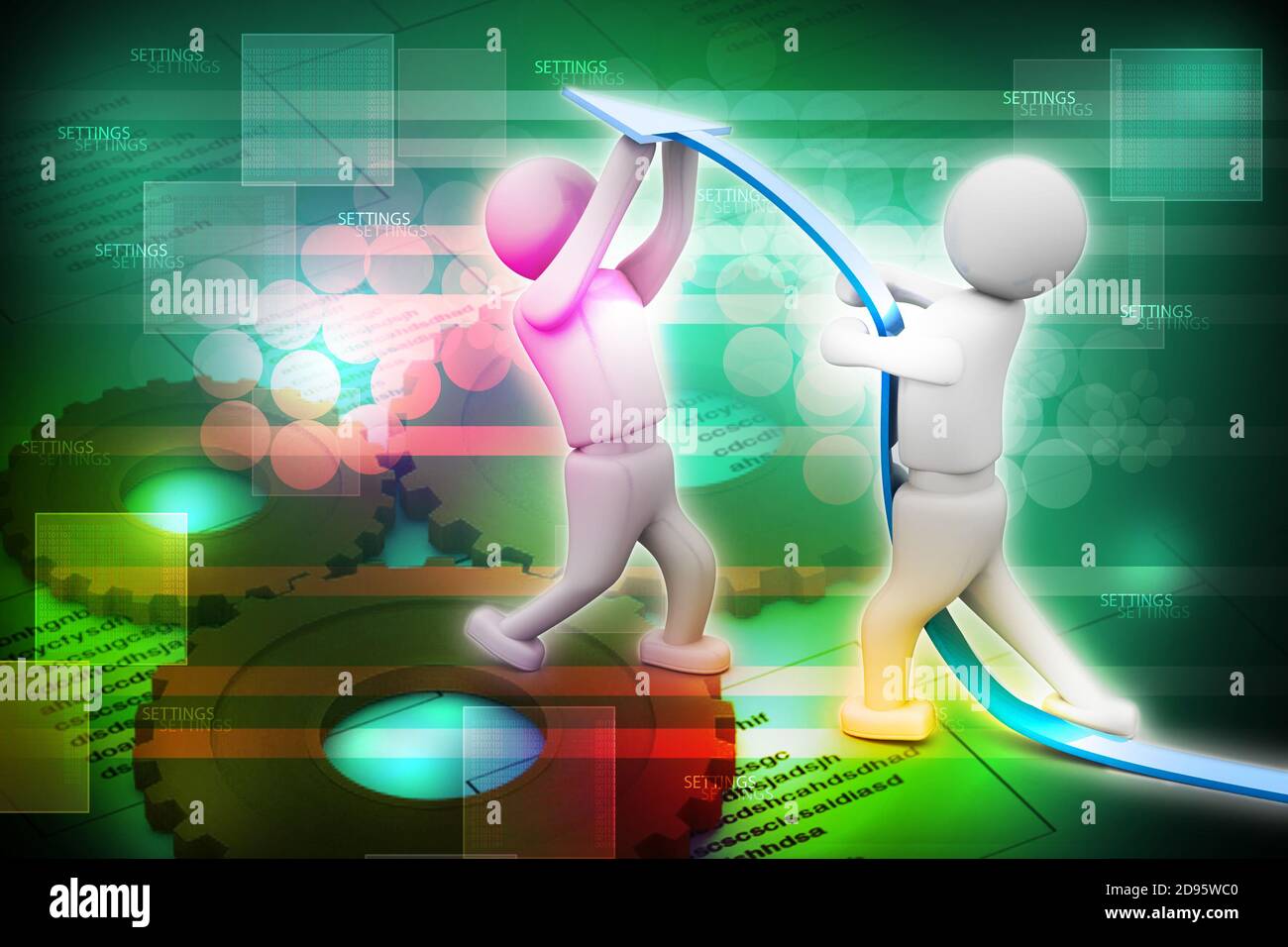 Growing business graph with people Stock Photo - Alamy