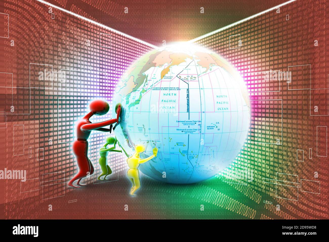 The strong persons push earth. Teamwork Business concept Stock Photo ...