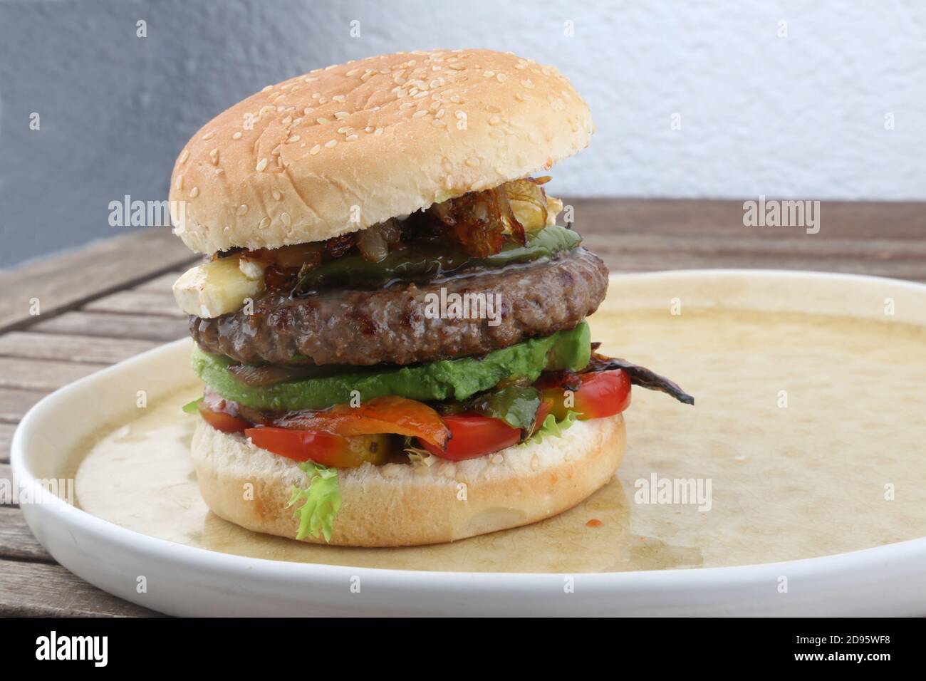 homemade cheese burger as unhealthy food Stock Photo - Alamy