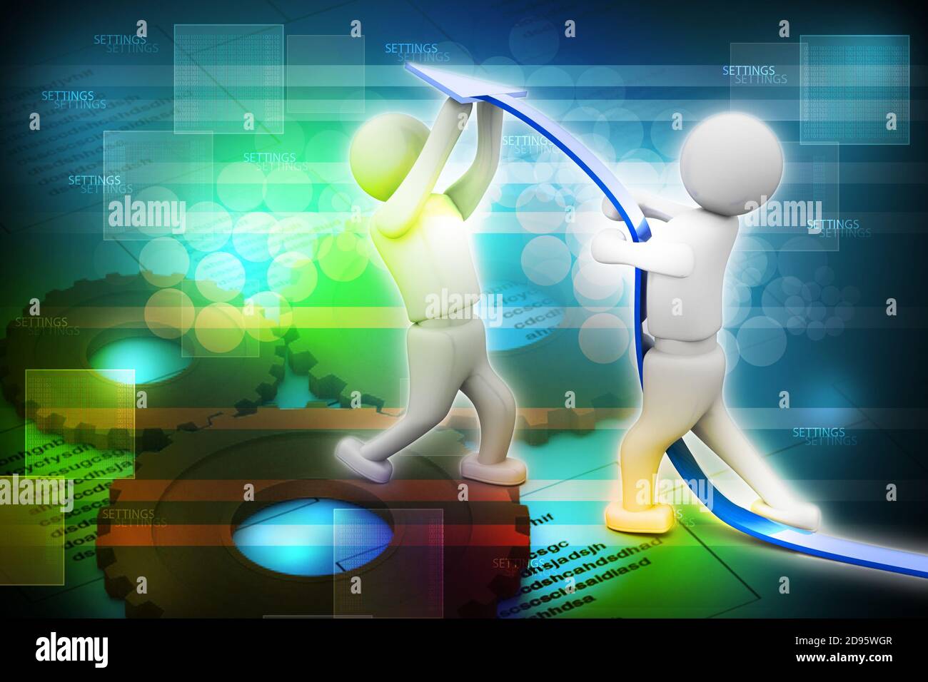 Growing business graph with people Stock Photo - Alamy