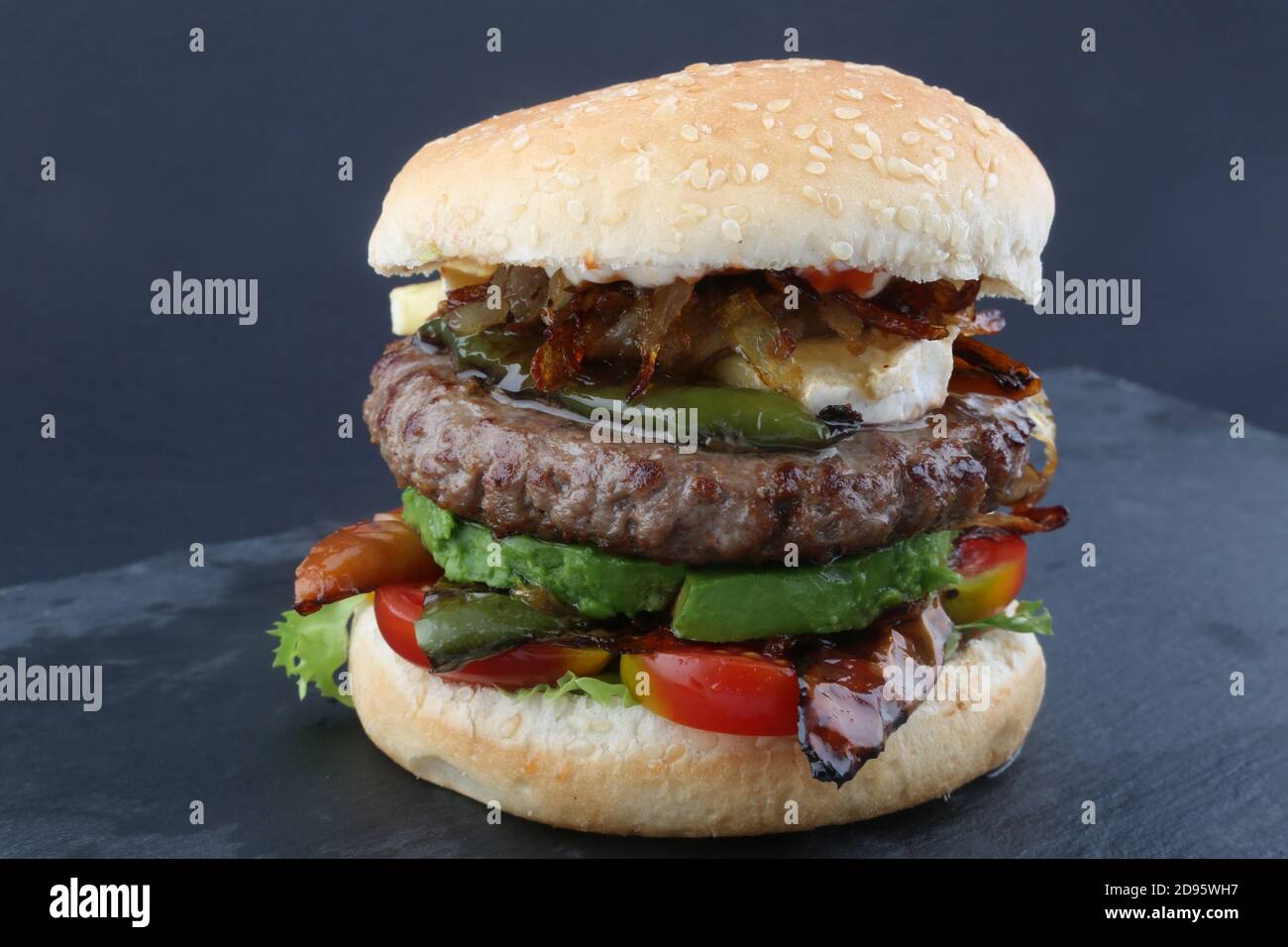 homemade cheese burger as unhealthy food Stock Photo - Alamy