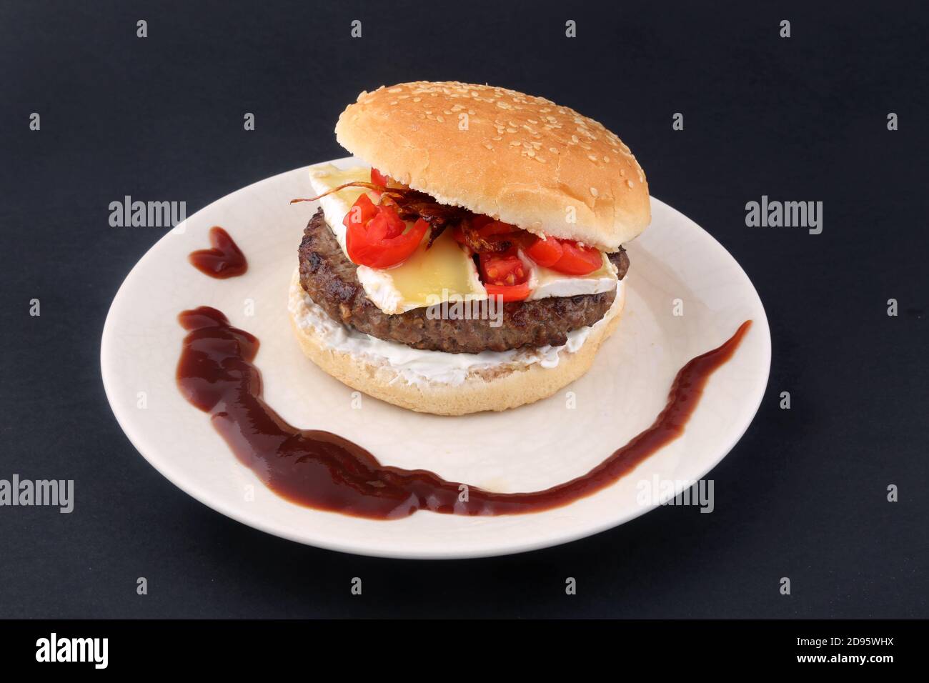 homemade cheese burger as unhealthy food Stock Photo - Alamy