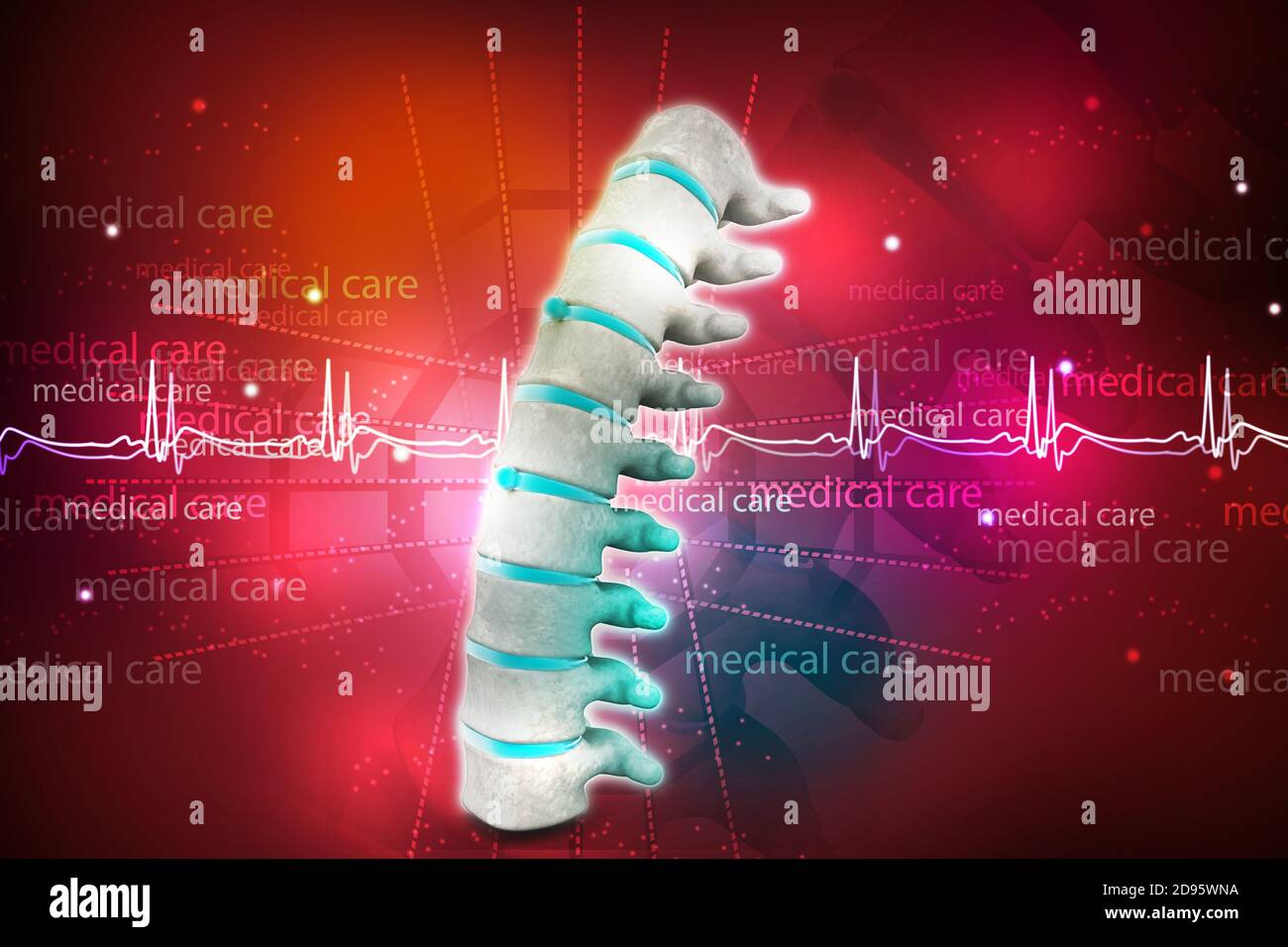 3d part of spine isolated white background Stock Photo - Alamy