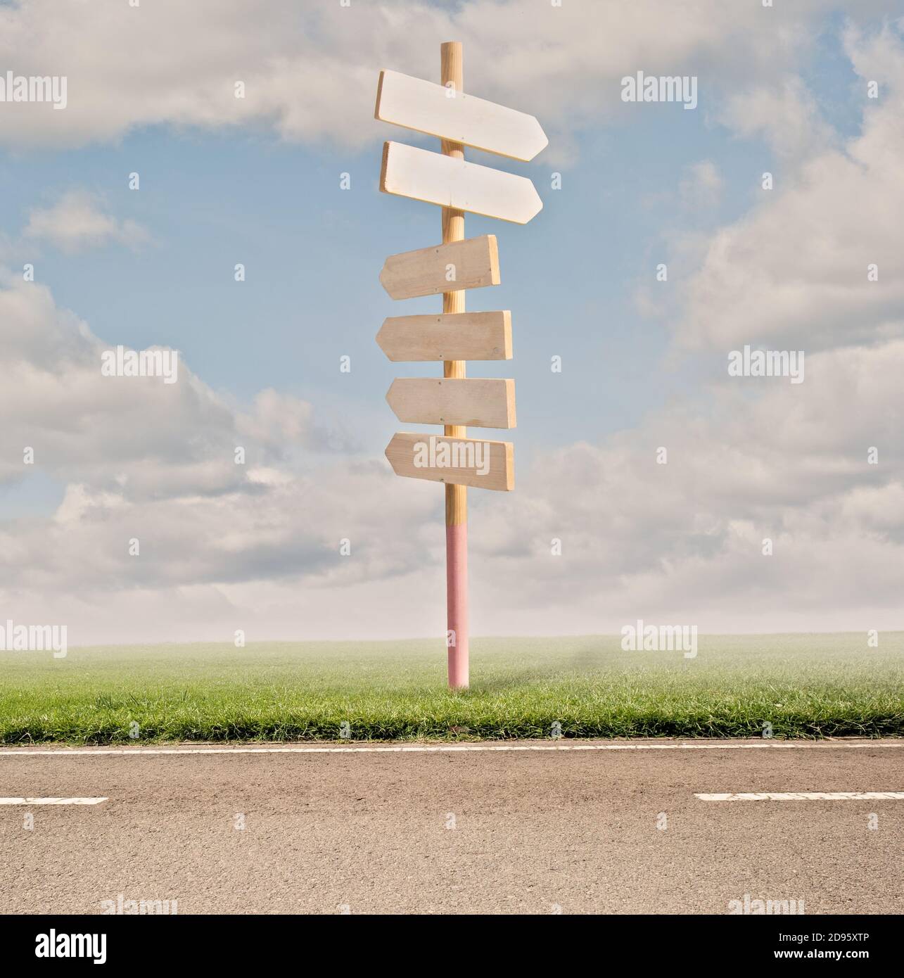 direction road signs on the road Stock Photo - Alamy