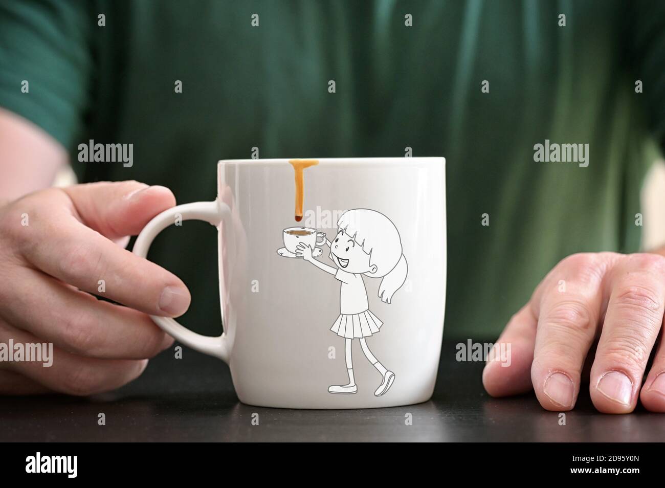 Abstract Cup Of Sharing Coffee with a Friend Stock Photo - Alamy