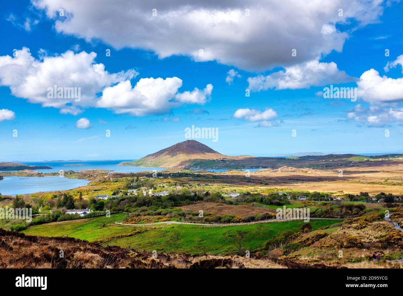 View of Tully mountain from the Connemara National Park, County Galway ...