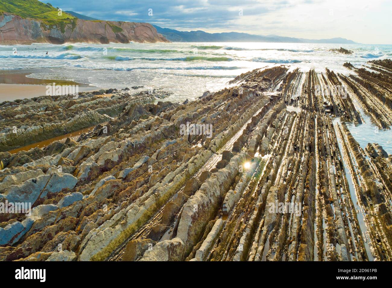Steeply-tilted Layers of Flysch, Flysch Cliffs, Flysch Coast, Basque ...