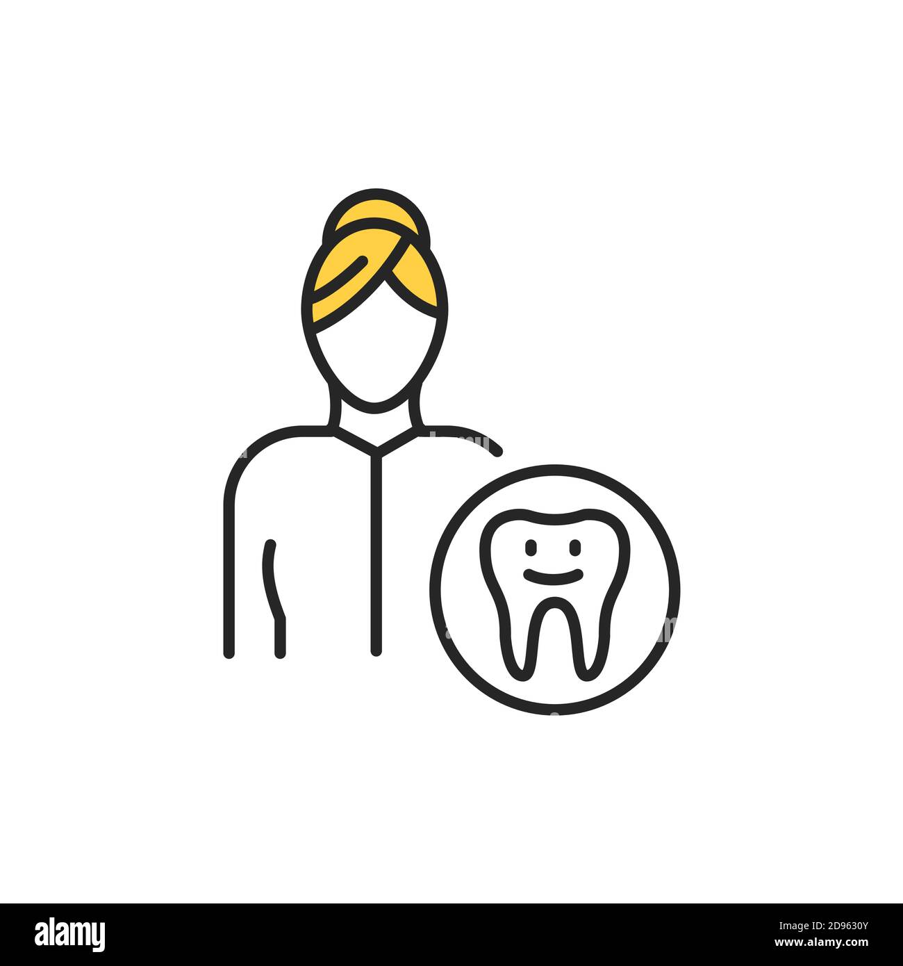 Pediatric dentist color line icon. Pictogram for web page, mobile app ...