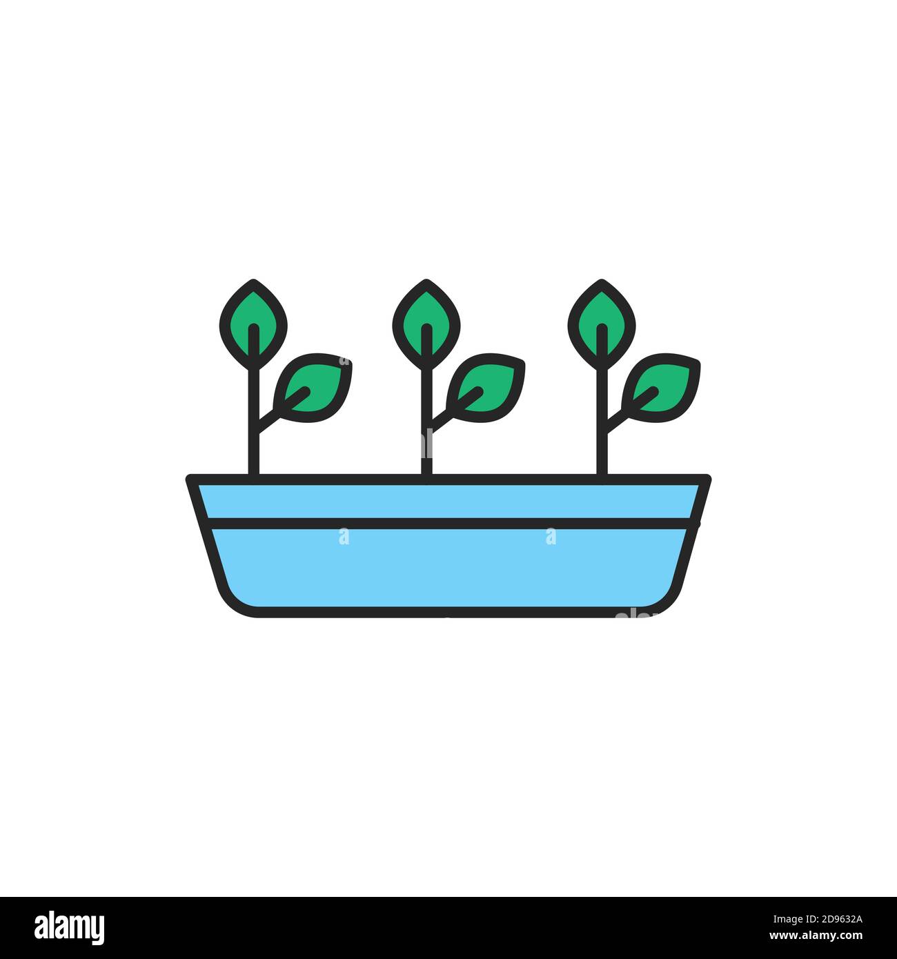 Potted plants color line icon. Pictogram for web page, mobile app ...