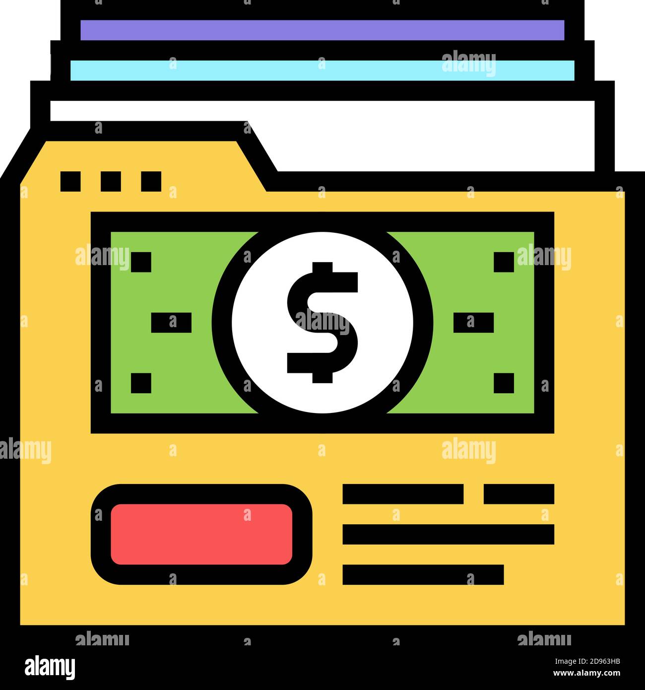 investment archive folder color icon vector illustration Stock Vector ...