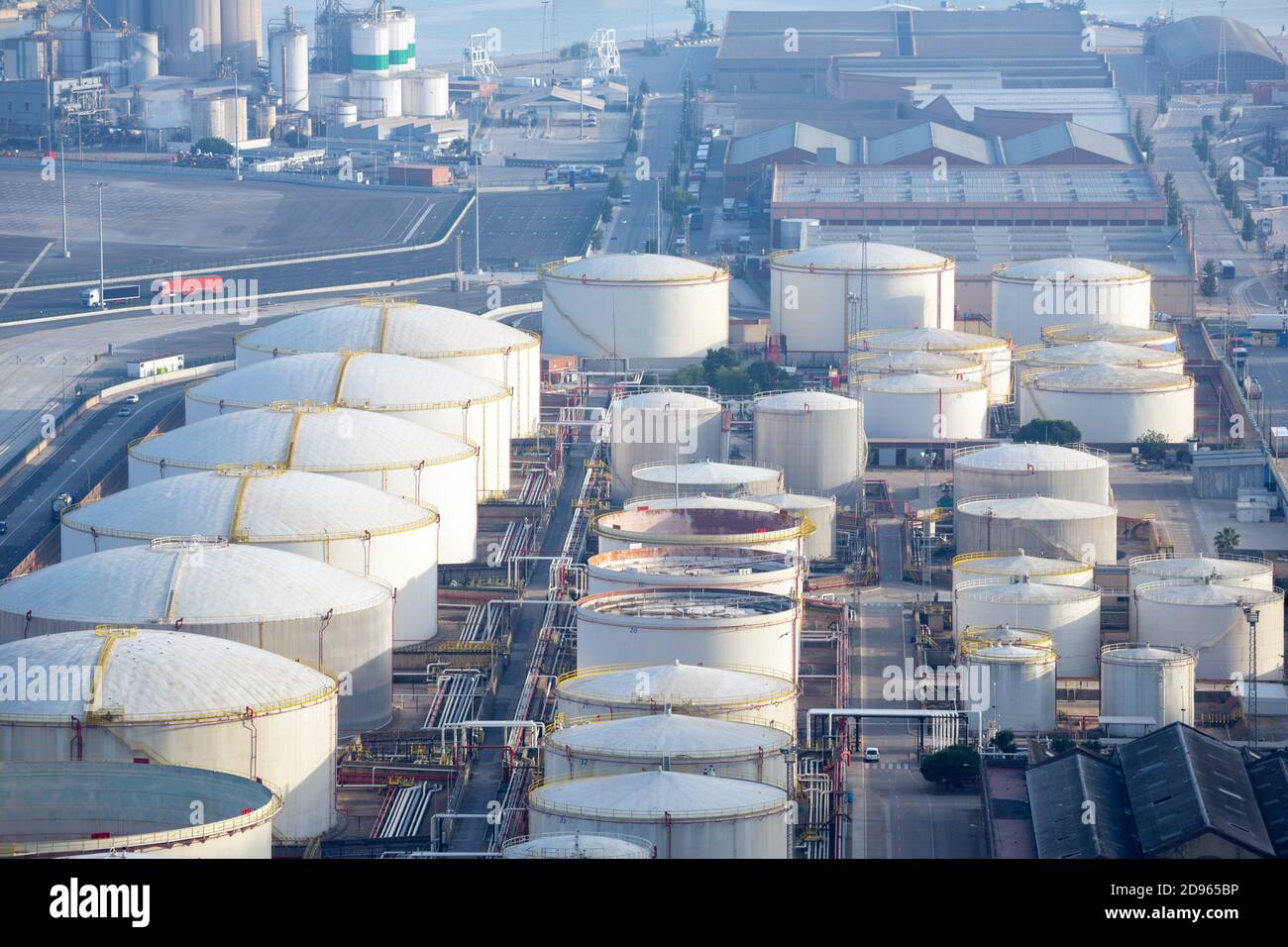 aerial view of petrol industrial zone Stock Photo - Alamy