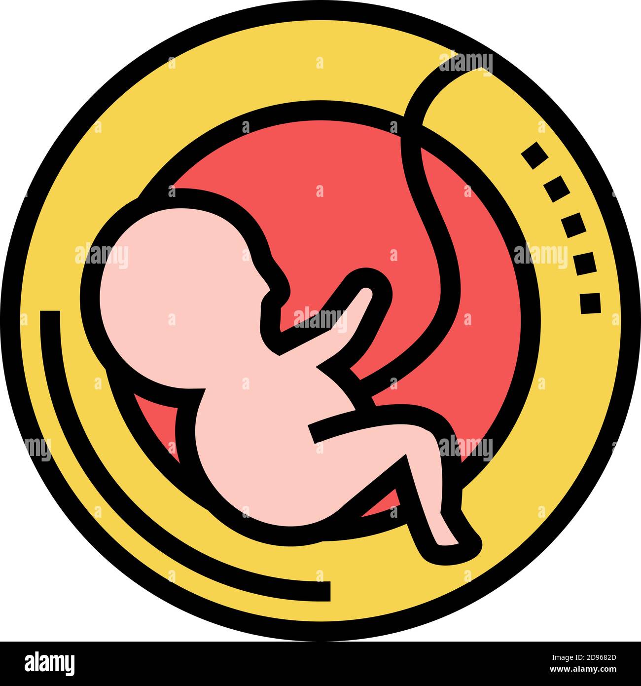 pregnancy embryo color icon vector illustration sign Stock Vector Image ...