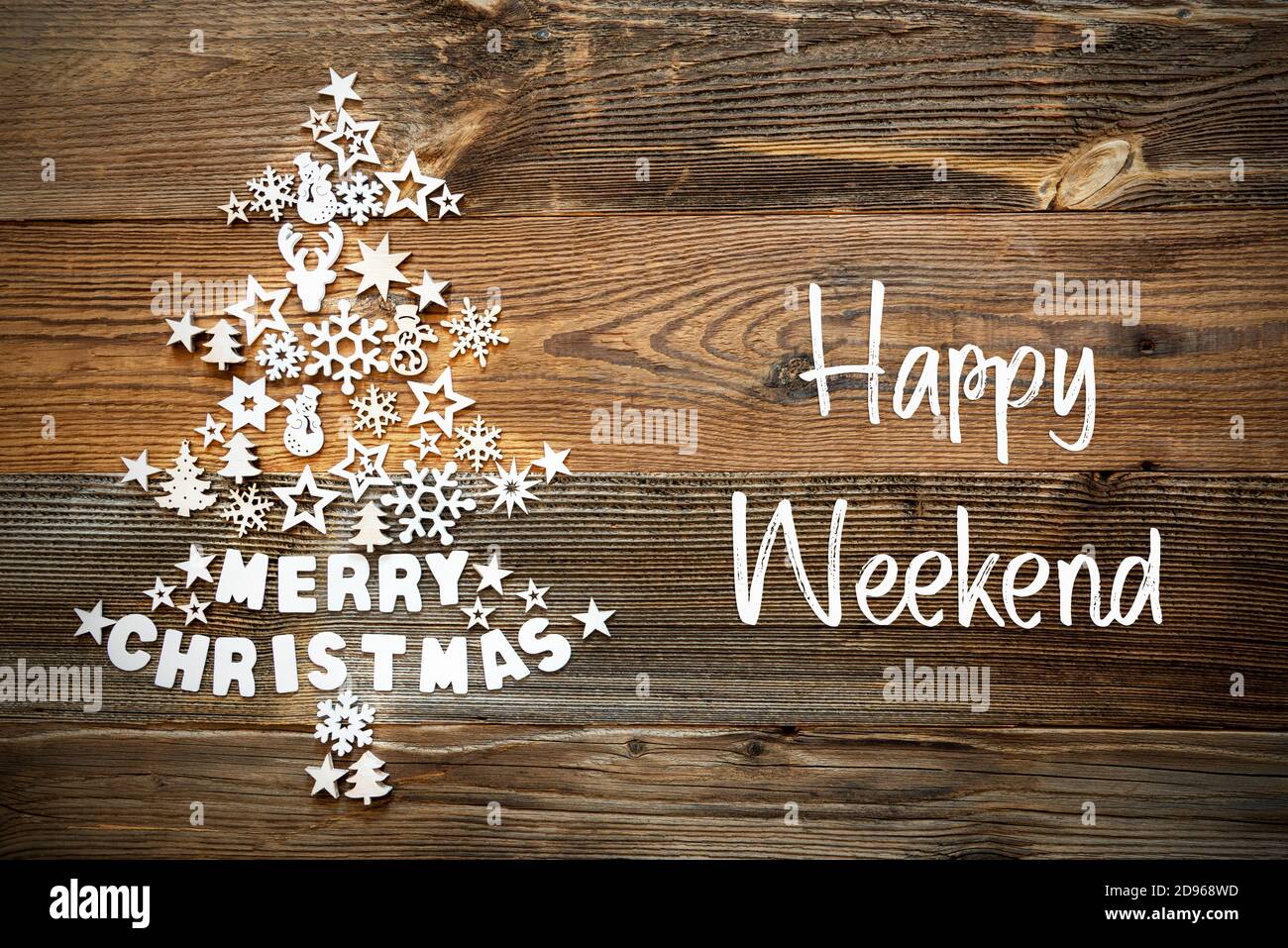 Christmas Tree, White Decoration, Ornament, Happy Weekend Stock Photo ...