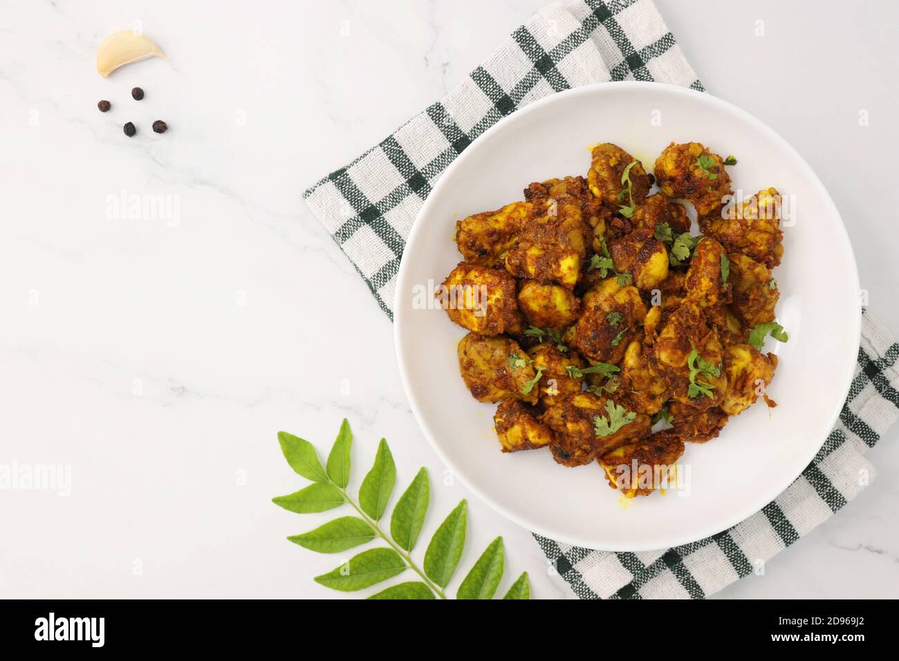Goat Brain masala or Bheja Fry, it's a popular Indian dish. served on a ...