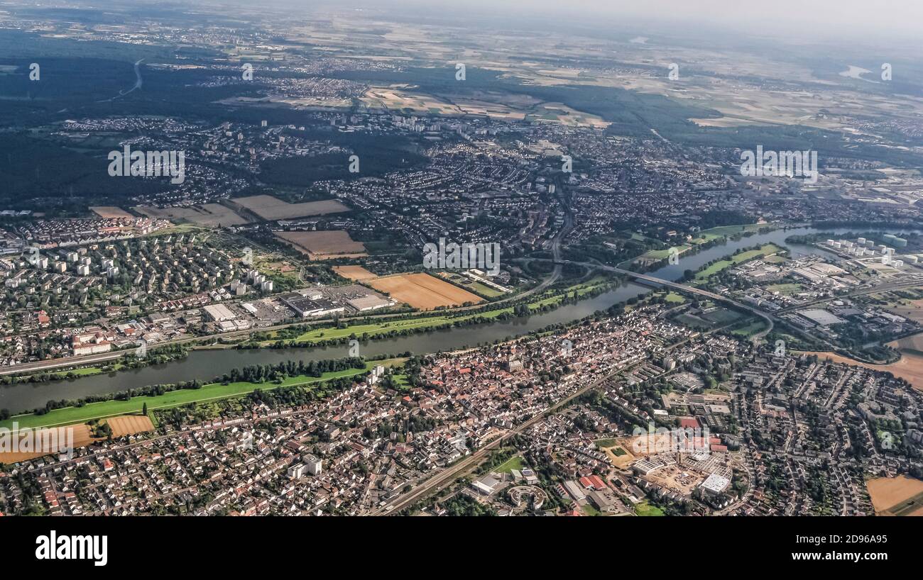 Aerial view of the River Main. Germany Stock Photo - Alamy