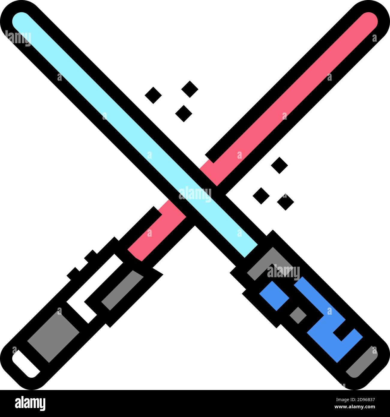 crossed light swords fight color icon vector illustration Stock Vector ...