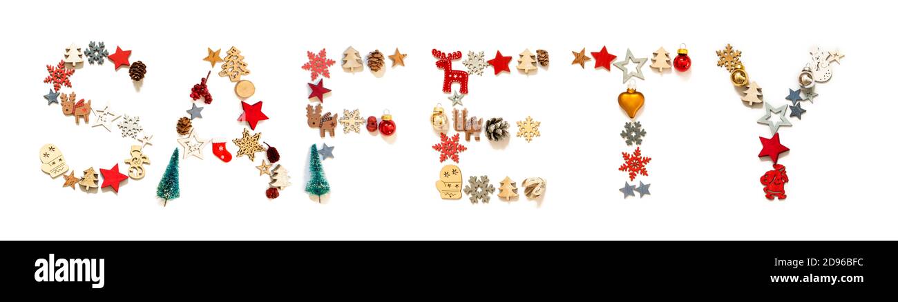 Colorful Christmas Decoration Letter Building Word Safety Stock Photo ...