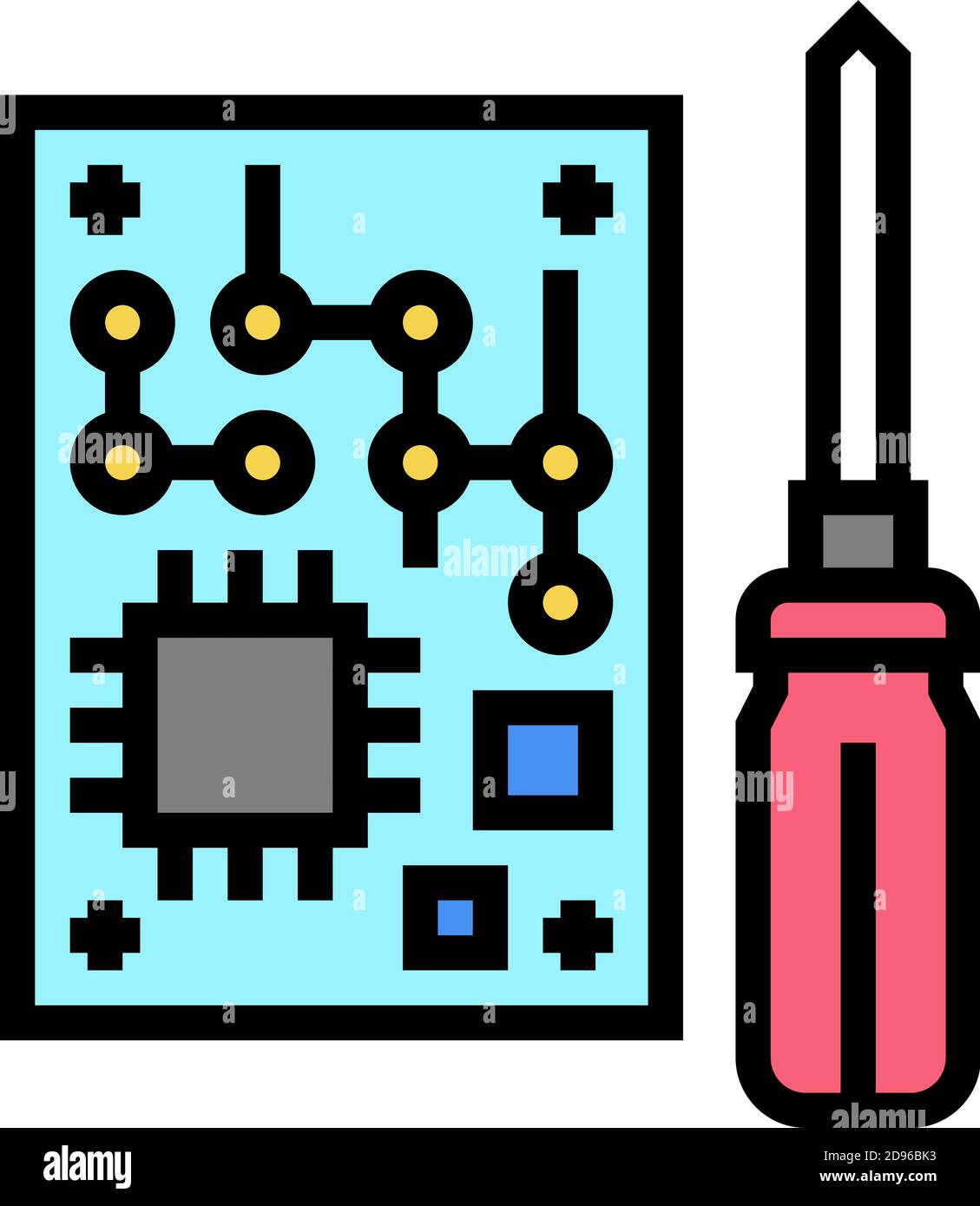 microchip make geek color icon vector illustration Stock Vector Image ...