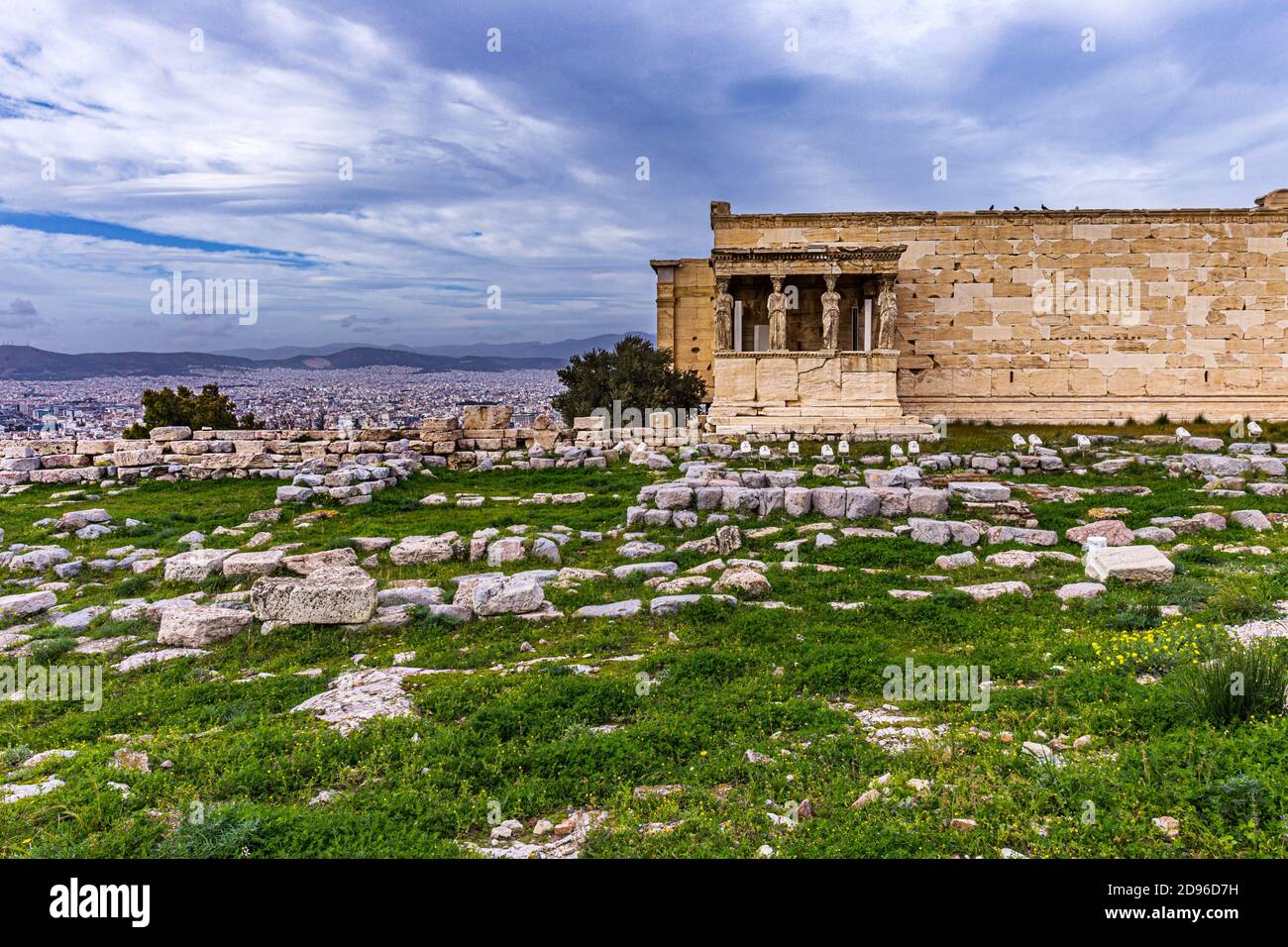 Acropolis with cloudy sky as background, Athens, Greece Stock Photo - Alamy