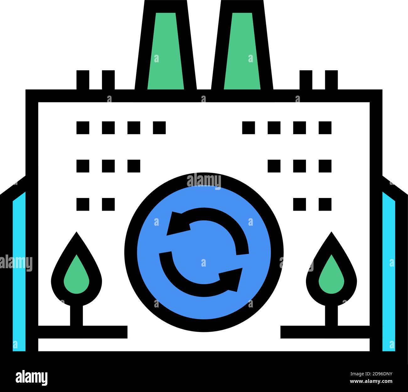 eco environmental factory color icon vector illustration Stock Vector ...