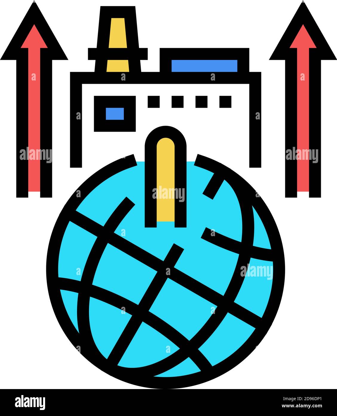 growth building of industrial factories color icon vector illustration ...