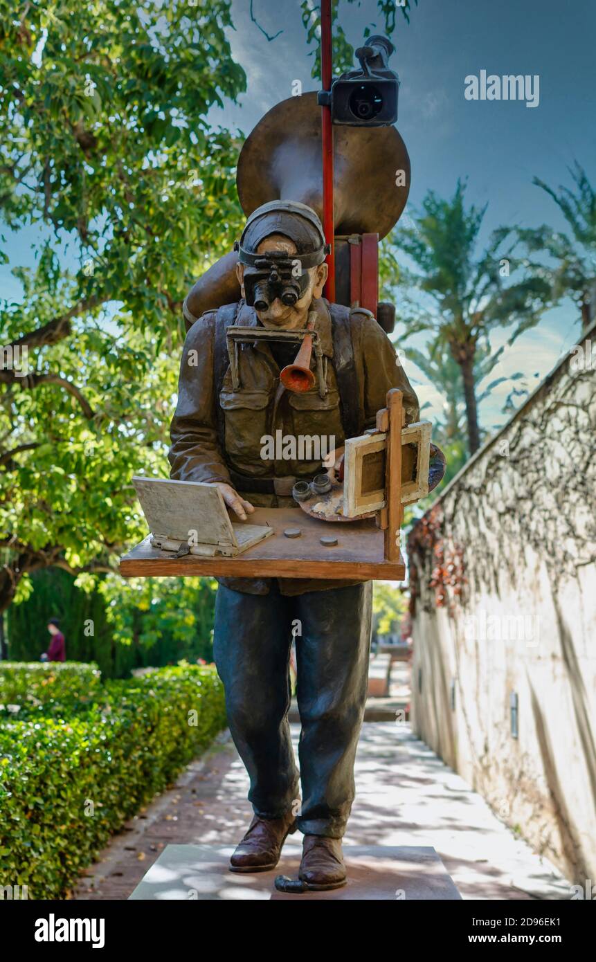 Bronze sculpture called "As a monument to the artist". Concept of the ...